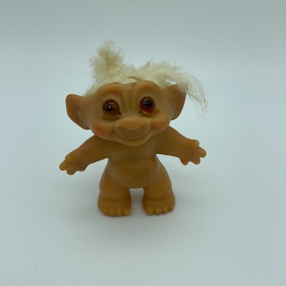 DAM | Toys | Vintage 6s 3 Dam Troll Doll White Hair Amber Eyes Rare ...